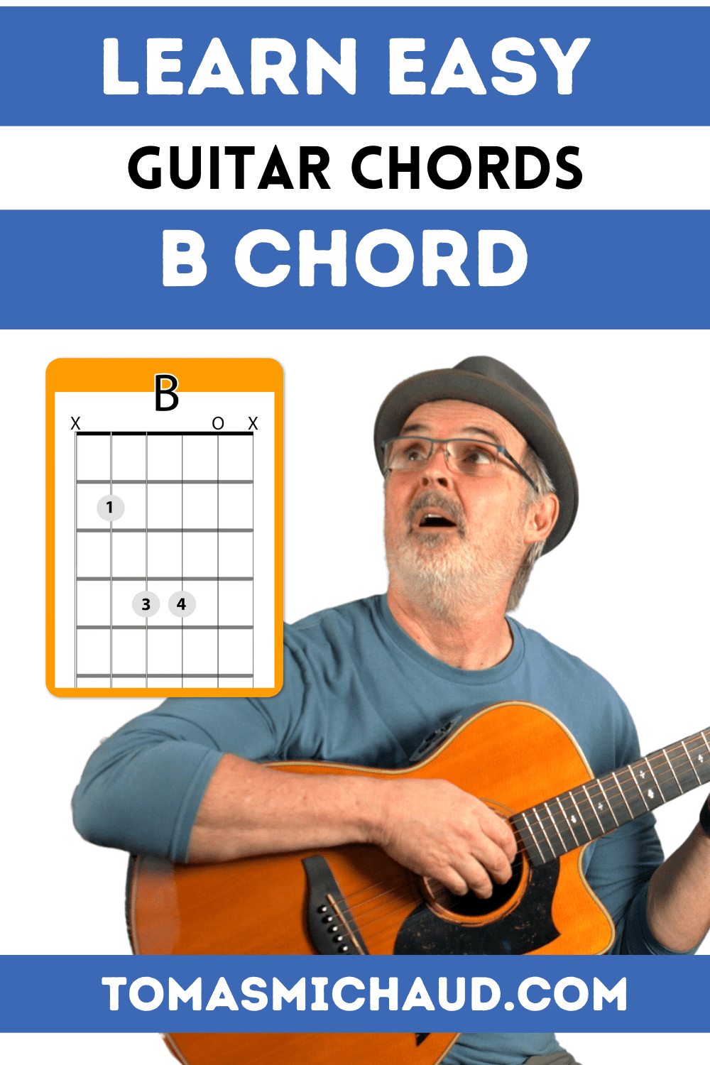 Easy B Chord On Acoustic Guitar
