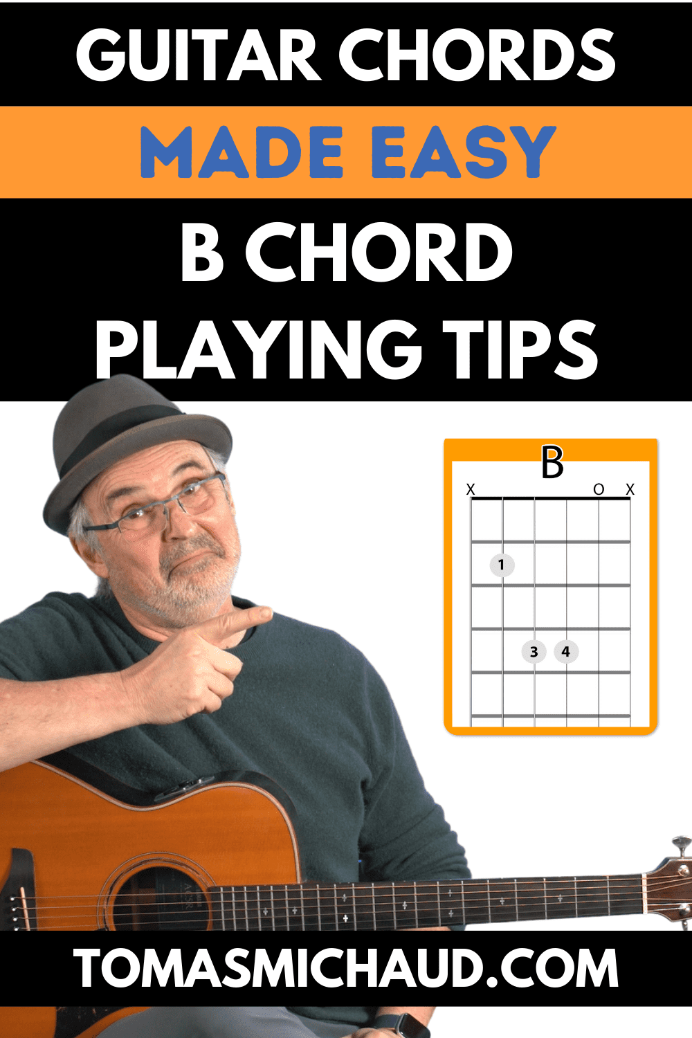Easy B Chord On Acoustic Guitar